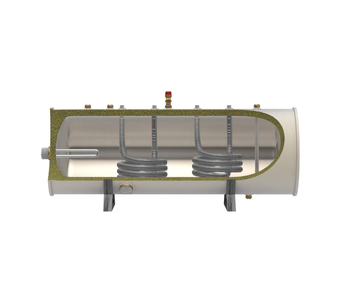World Heat 300L Horizontal Twin Coil Unvented Cylinder