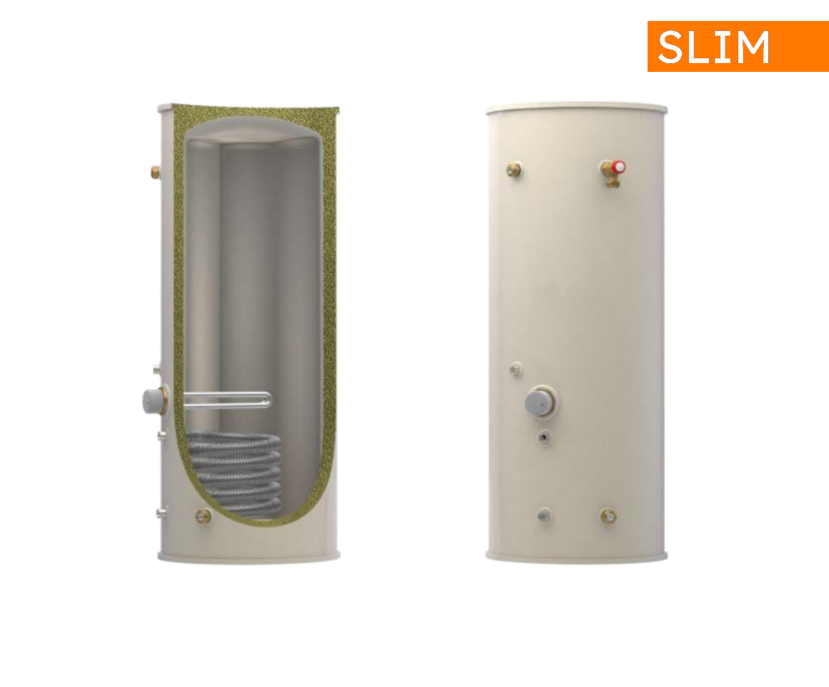 World Heat 210L Slimline Unvented Cylinder, Single Coil